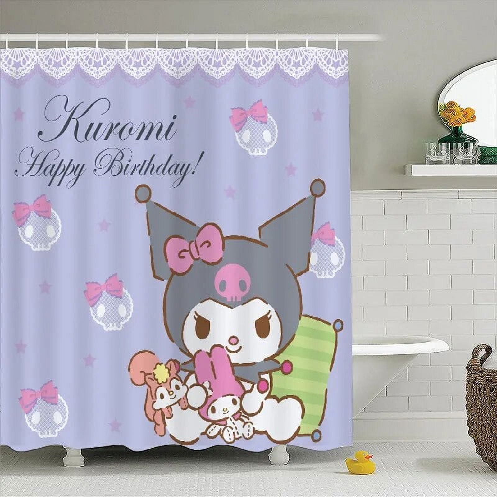 180-200cm Sanrio Kuromi Anime Plush Cartoon Shower Curtains Shower ...
