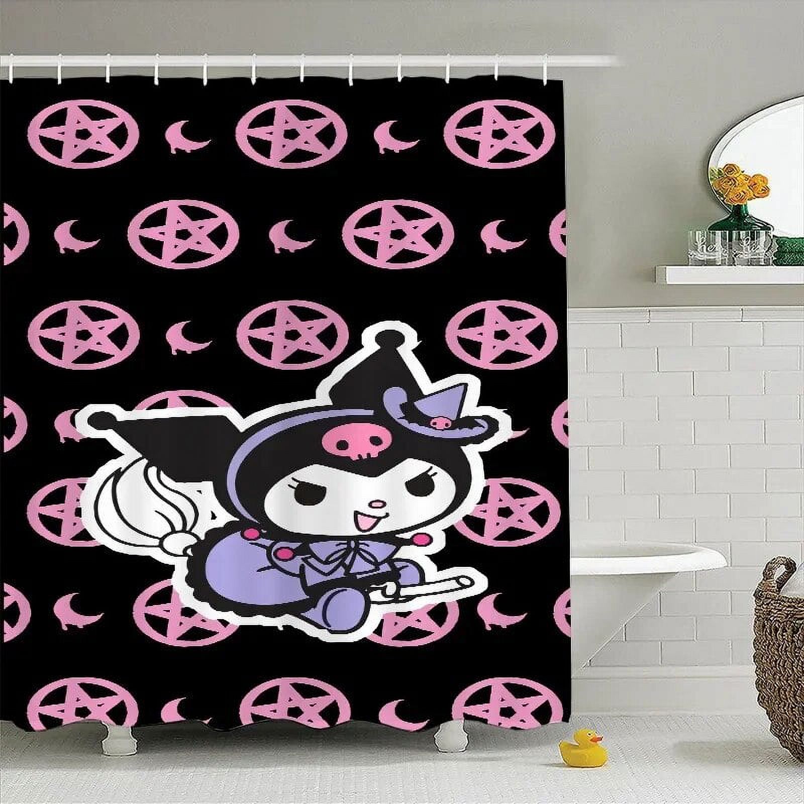 180-200cm Sanrio Kuromi Anime Plush Cartoon Shower Curtains Shower ...