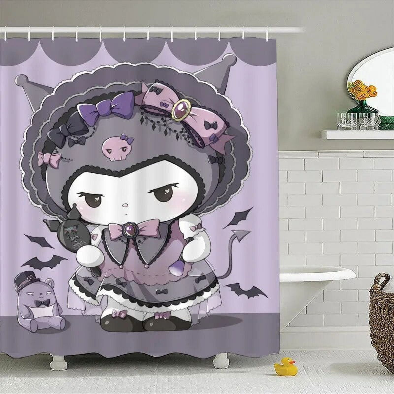 180-200cm Sanrio Kuromi Anime Plush Cartoon Shower Curtains Shower ...
