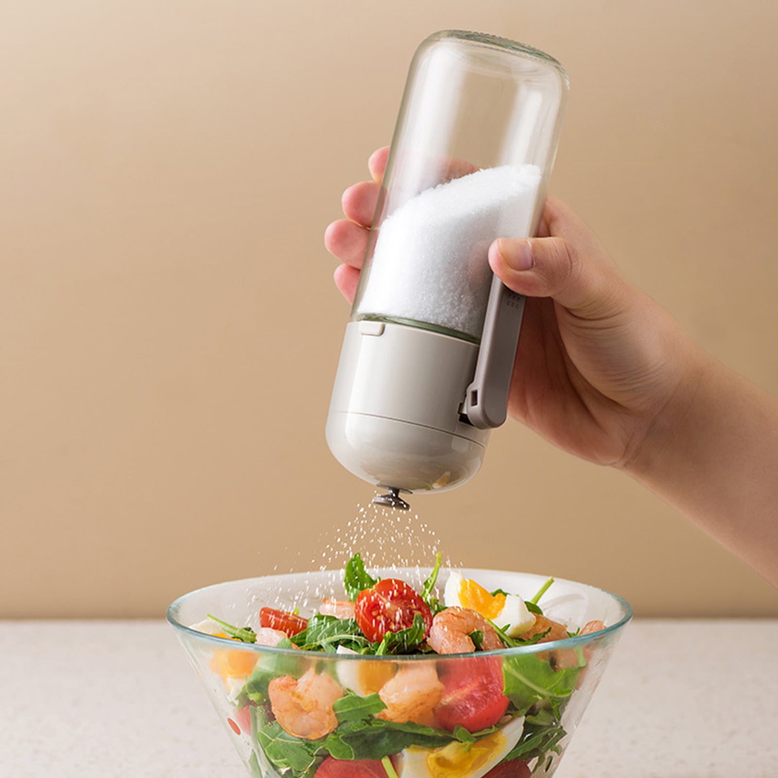 180/250ML Quantitative Salt Dispenser with Moisture-Proof Glass Jar ...