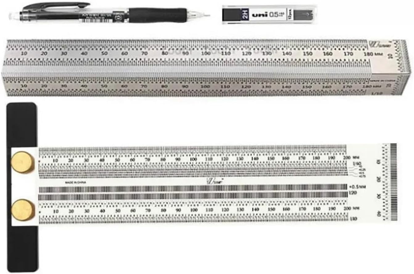 180-400mm High-Precision Scale Ruler T-Type Hole Ruler Stainless ...