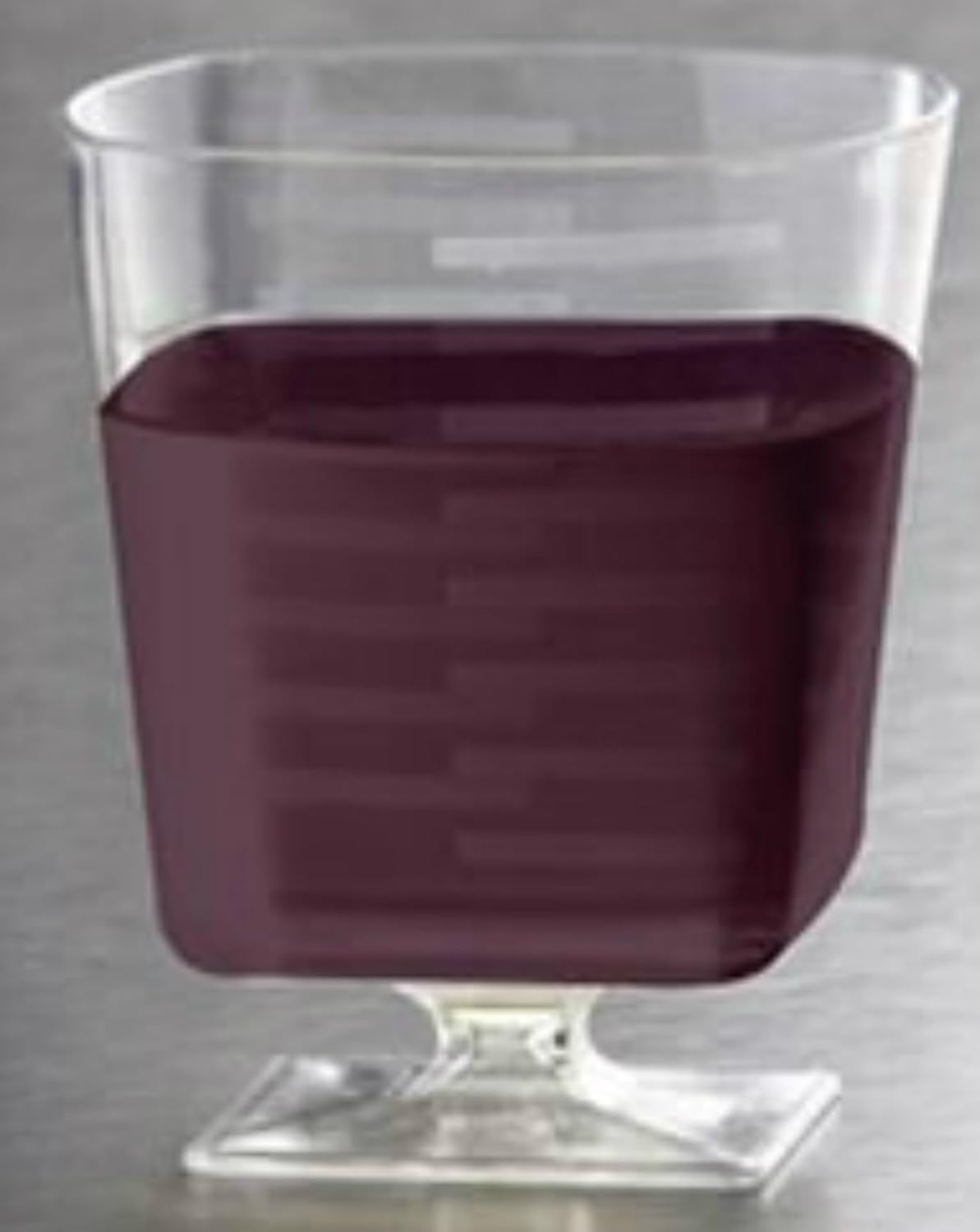 180 5oz Clear Plastic Wine Glass Square Dessert Cups Short Stem Wine ...