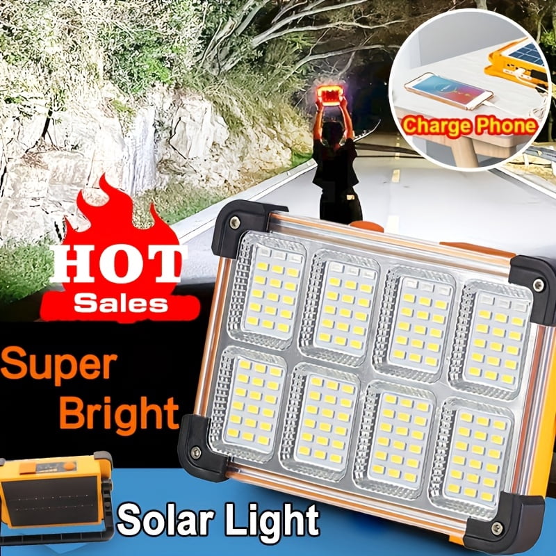 180° Adjustable Solar Floodlight, Portable Emergency Handheld Lamp, USB ...