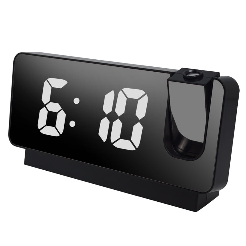 180° Arm Projection Digital Alarm Clock Temperature Humidity Night Mode ...