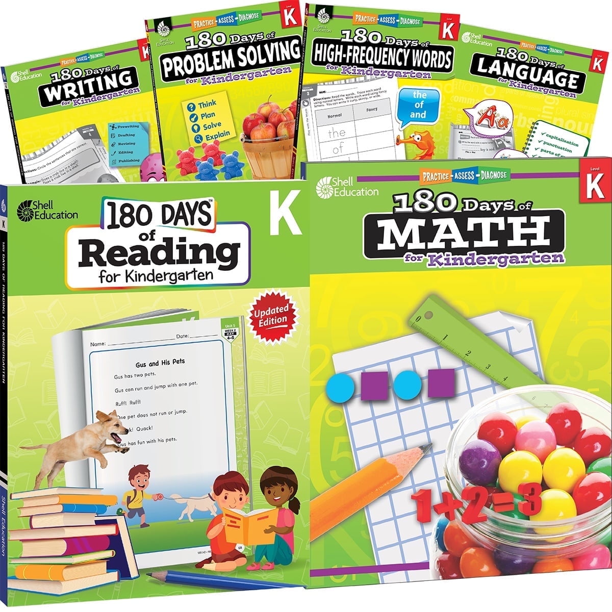 180 Days™: Kindergarten Practice, Kindergarten Workbook Set for Kids ...