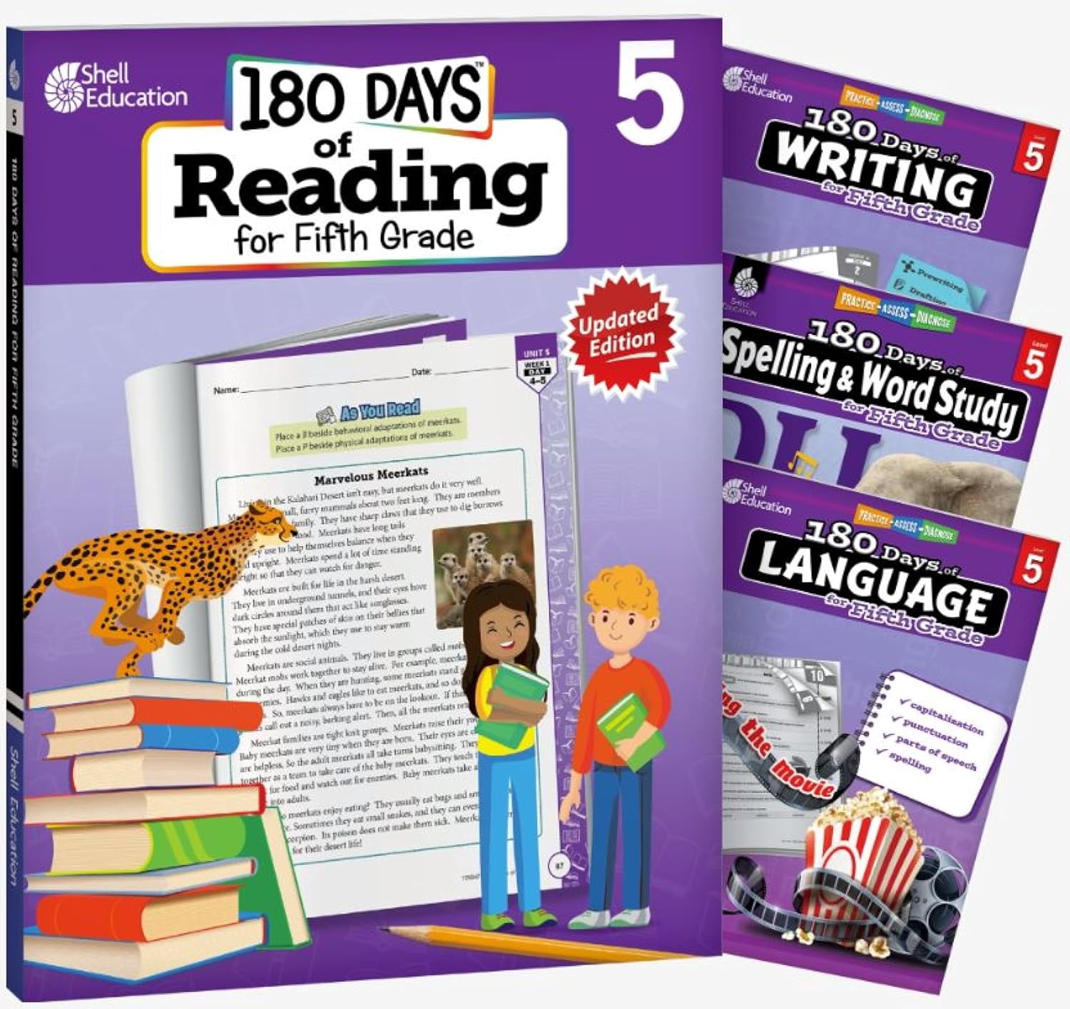 180 Days™: Reading 2nd Ed, Writing, Spelling, & Language Grade 5: 4 ...
