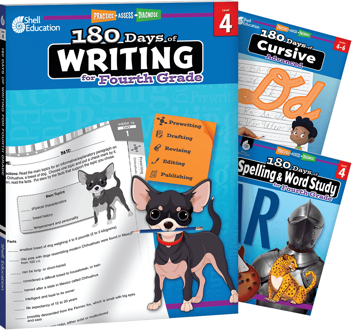 180 Days™: Writing, Spelling, & Cursive Grade 4: 3-Book Set - Walmart.com