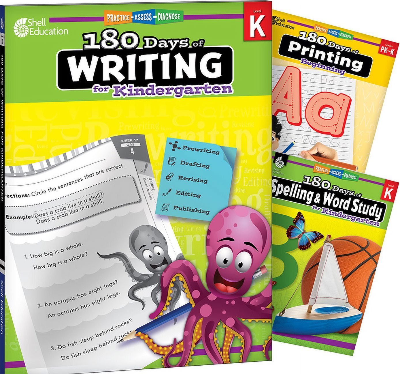 180 Days of Practice: 180 Days Writing, Spelling, & Printing Grade K: 3 ...