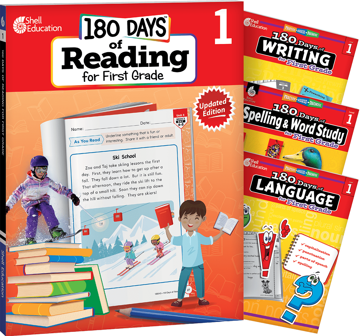 180 Days™: Reading 2nd Ed, Writing, Spelling, & Language Grade 1: 4 ...