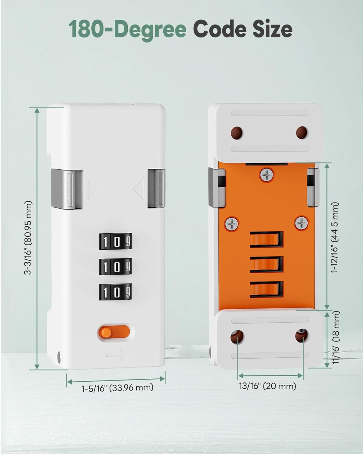 180 Degree Barn Door Combination Lock, 3 Digit Password Keyless Home ...