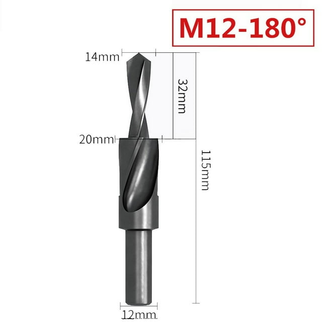 180 Degree HSS Counterbore Spiral Step Drill Bit for Metal ...