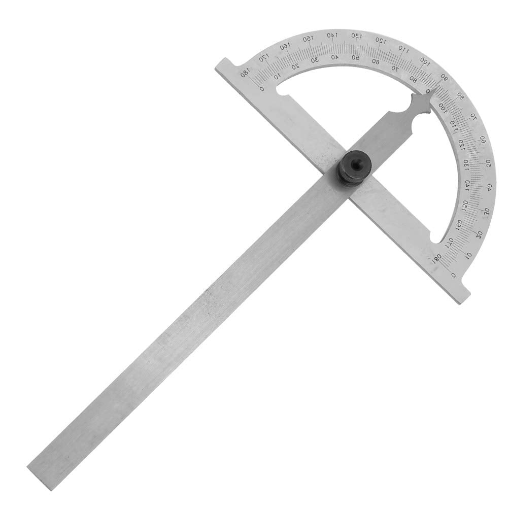 180 Degree Protractor, 80 * 120mm Carbon Stainless Steel Chrome Plating ...