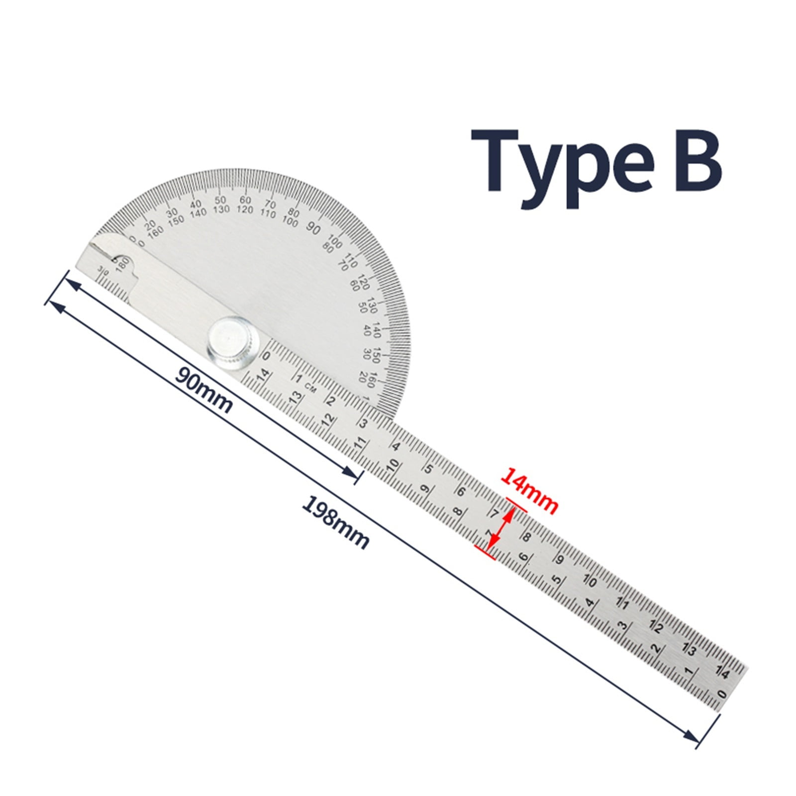 180 Degree Protractor Metal Angle Finder Angle Ruler Woodworking Tools ...