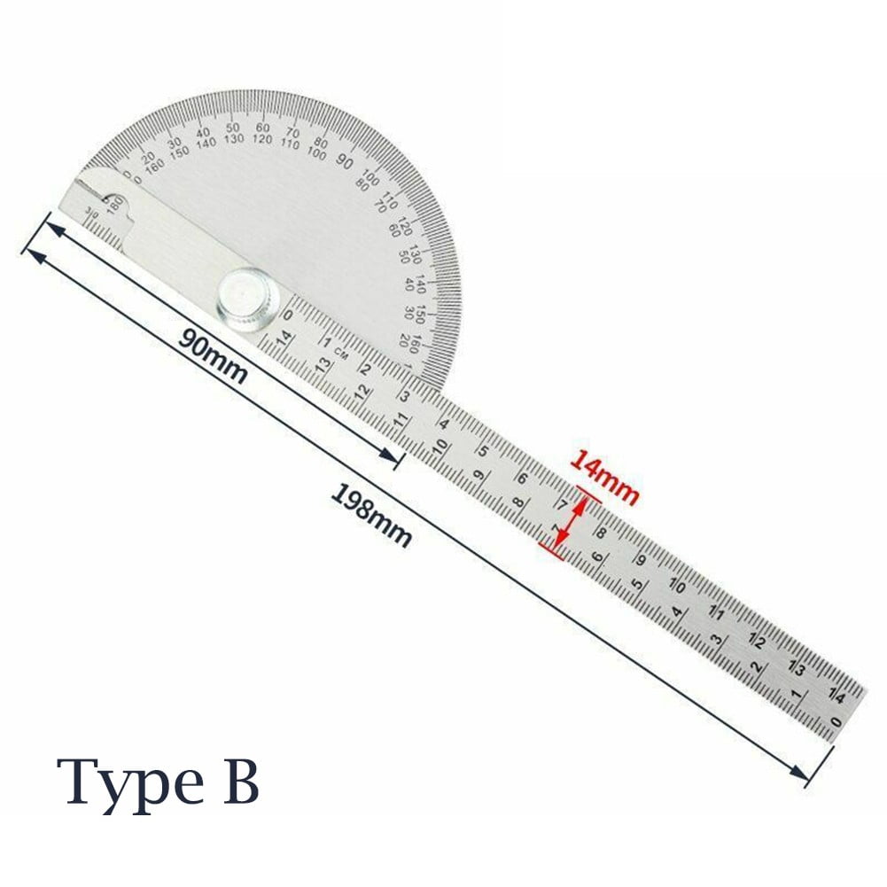 180 Degree Protractor Metal Angle Finder Goniometer Angle Ruler ...