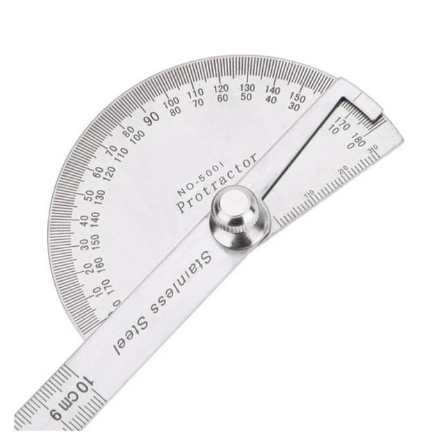 180 Degree Stainless Steel Protractor Angle Finder Rotary Measuring ...