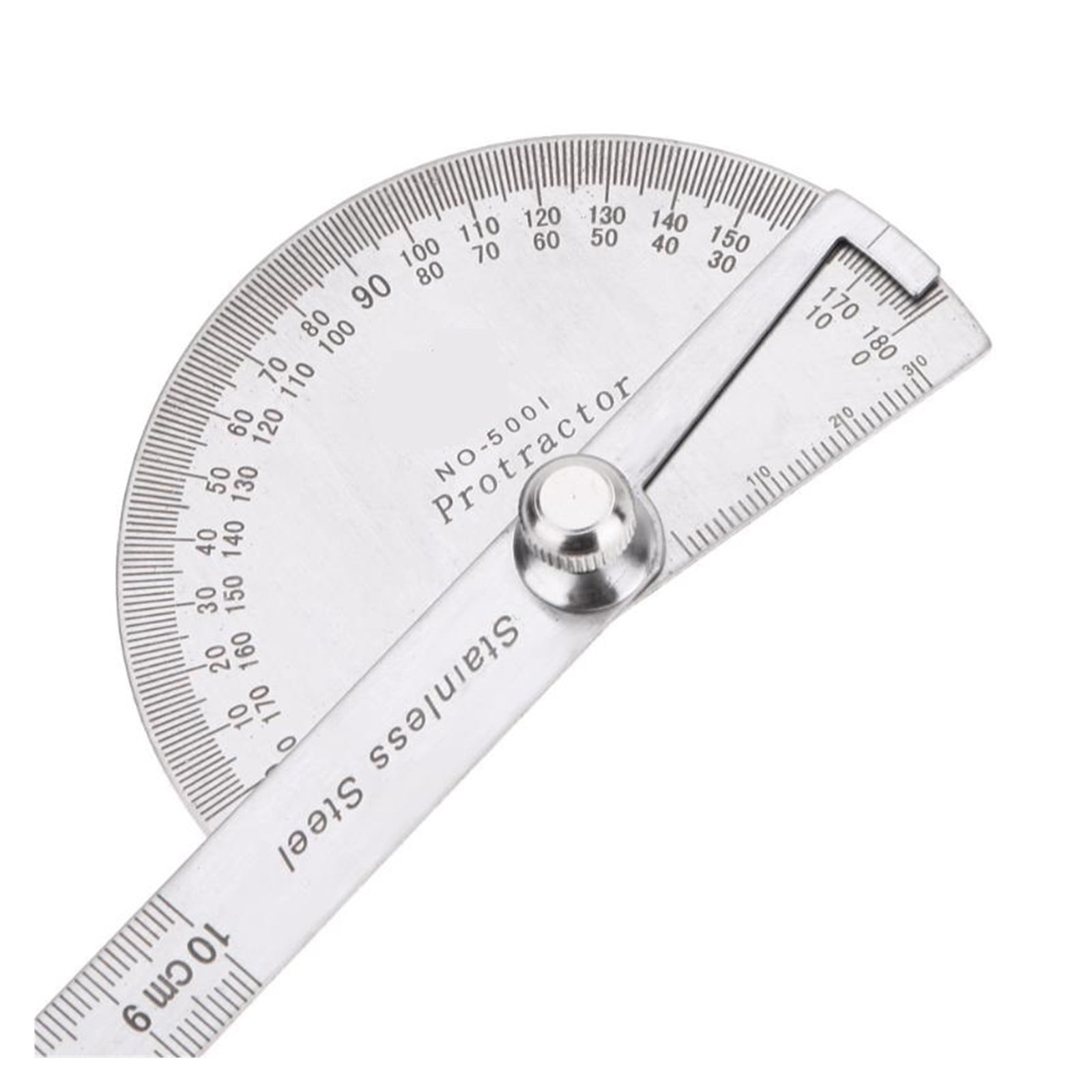 180 Degree Stainless Steel Protractor Angle Finder Rotary Measuring ...