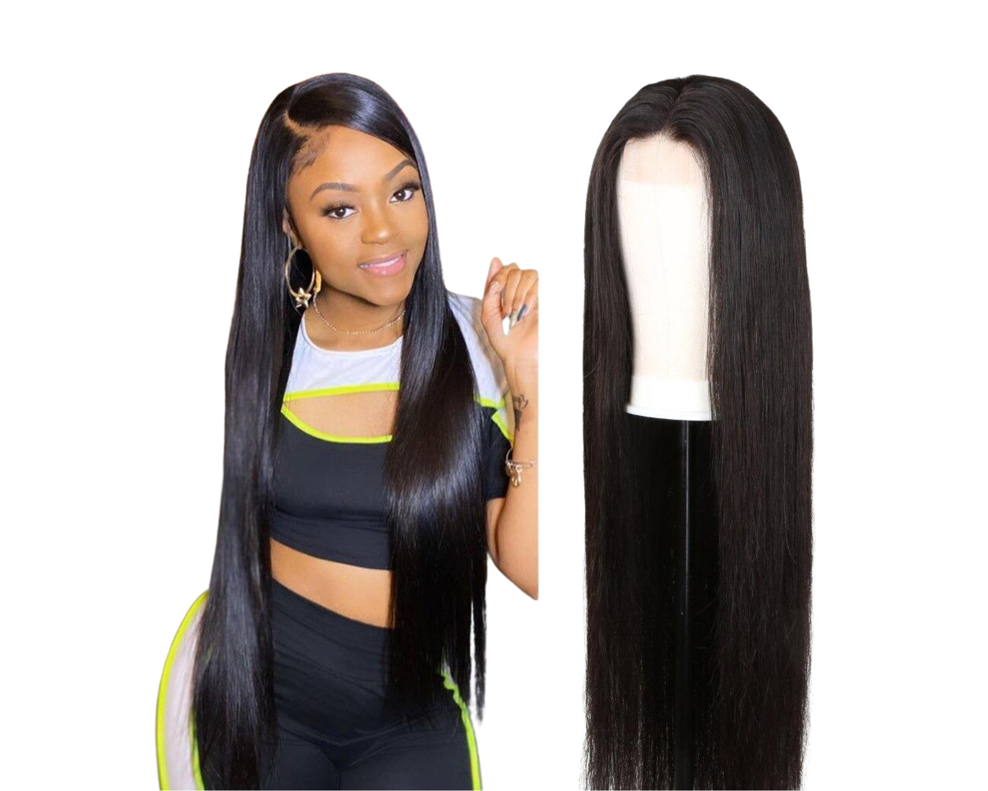 180% Density Full 4x4 Transparent Lace Front - Walmart.com