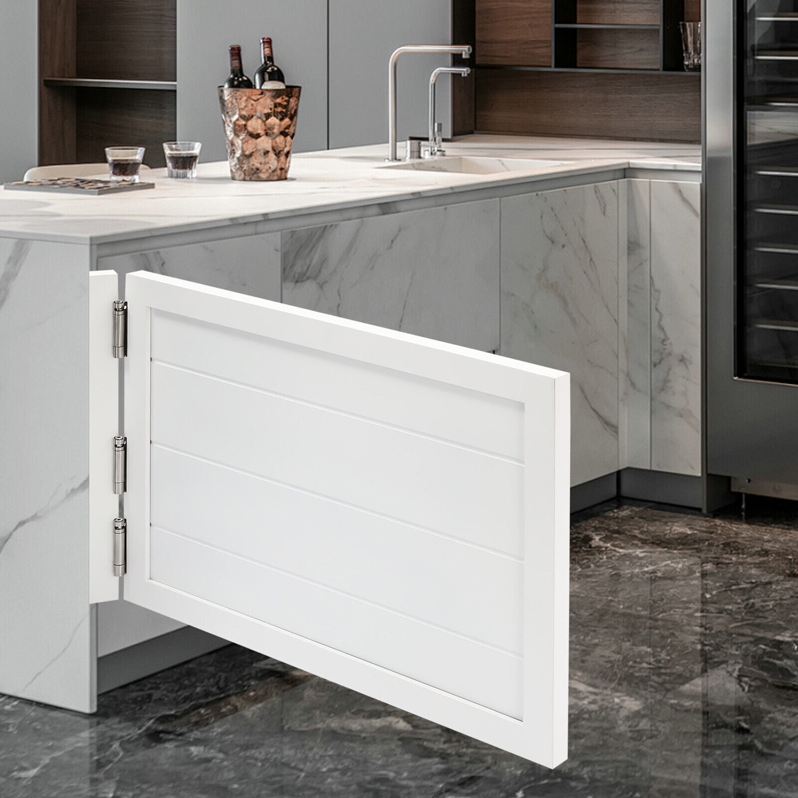 Bar Door 35x35in Solid Wood Swing Door - 180° Opening Cafe Style Half ...