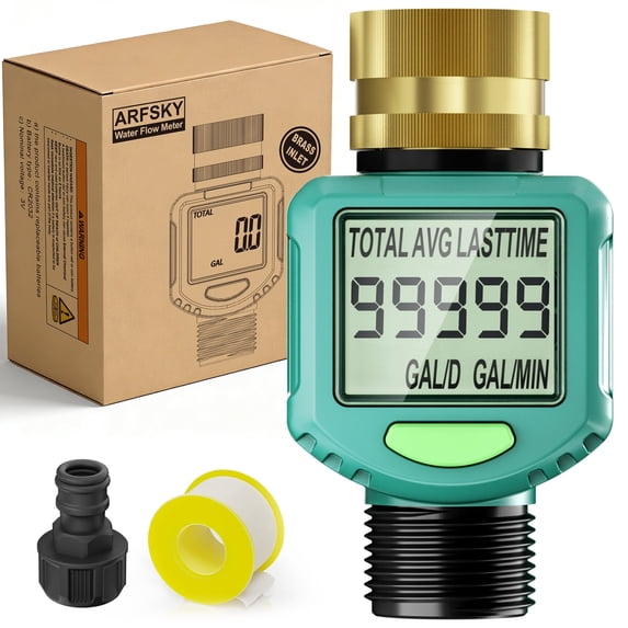 180° Flip Screen Water Flow Meter, ±5% High Precision Brass Inlet ...