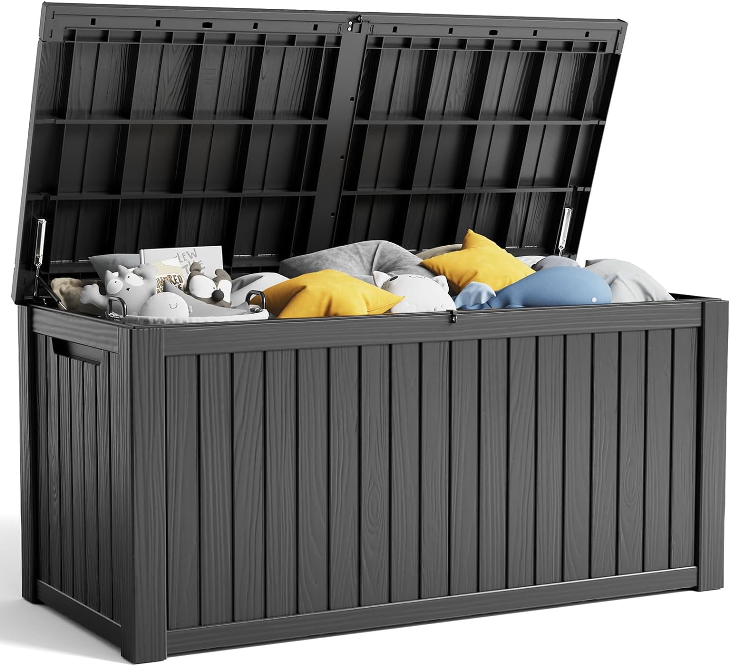180 Gallon Resin Deck Box, Lockable Patio Outdoor Storage Box for ...