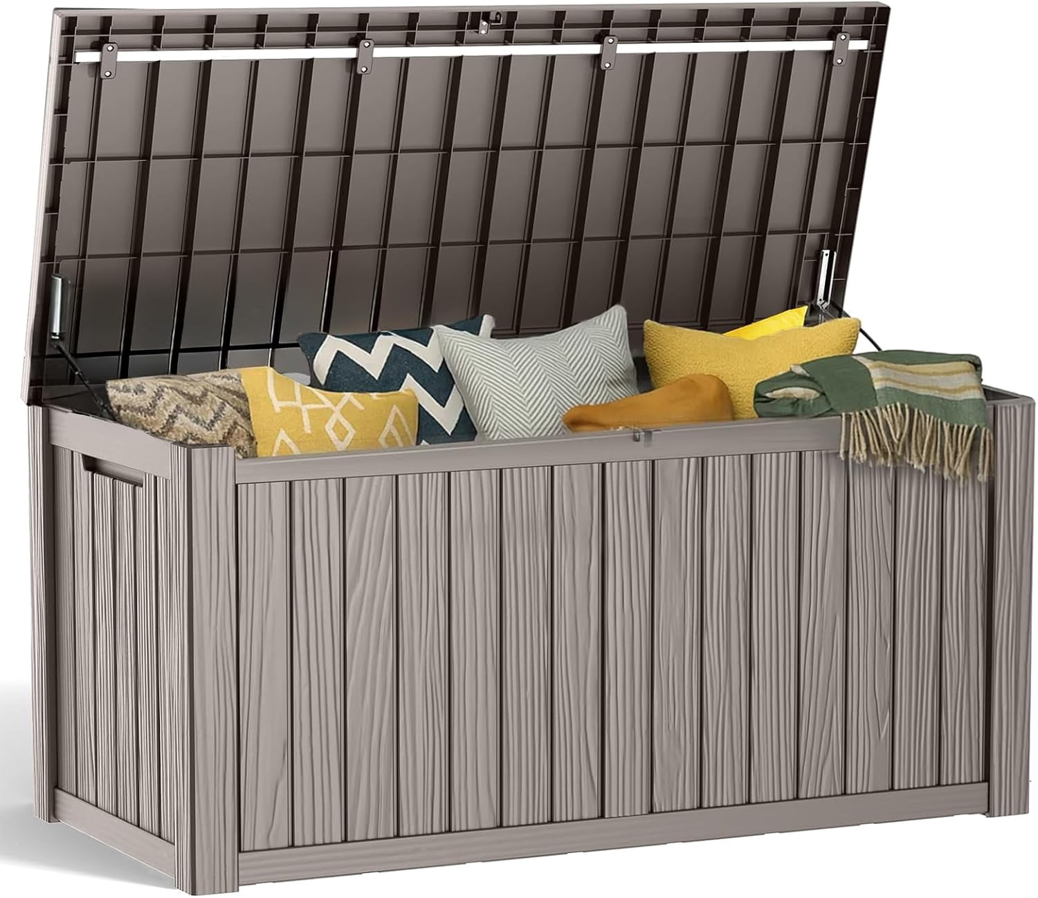 ToyKAKA Outdoor Storage Box 180 Gallon Resin Waterproof UV-Resistant ...
