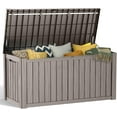 180 Gallon Resin Deck Box, Lockable Patio Outdoor Storage Box for ...