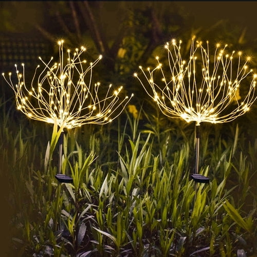 180 LED Solar Firework Lights Waterproof DIY Solar Garden Lamps 2Pcs ...