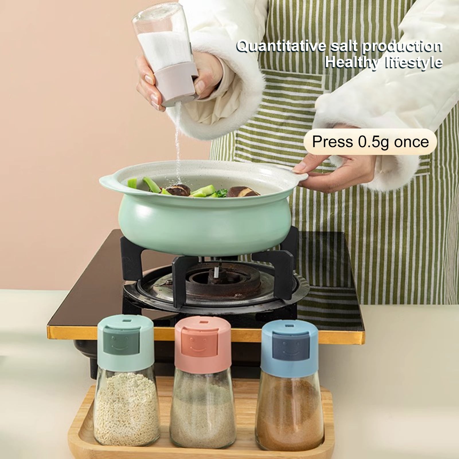 180 ML Seasoning Jar Transparent Dustproof Leakproof Press Type ...