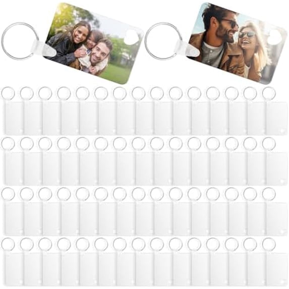 180 PCS Rectangle Sublimation Keychain Blanks, Double Sided Heat ...
