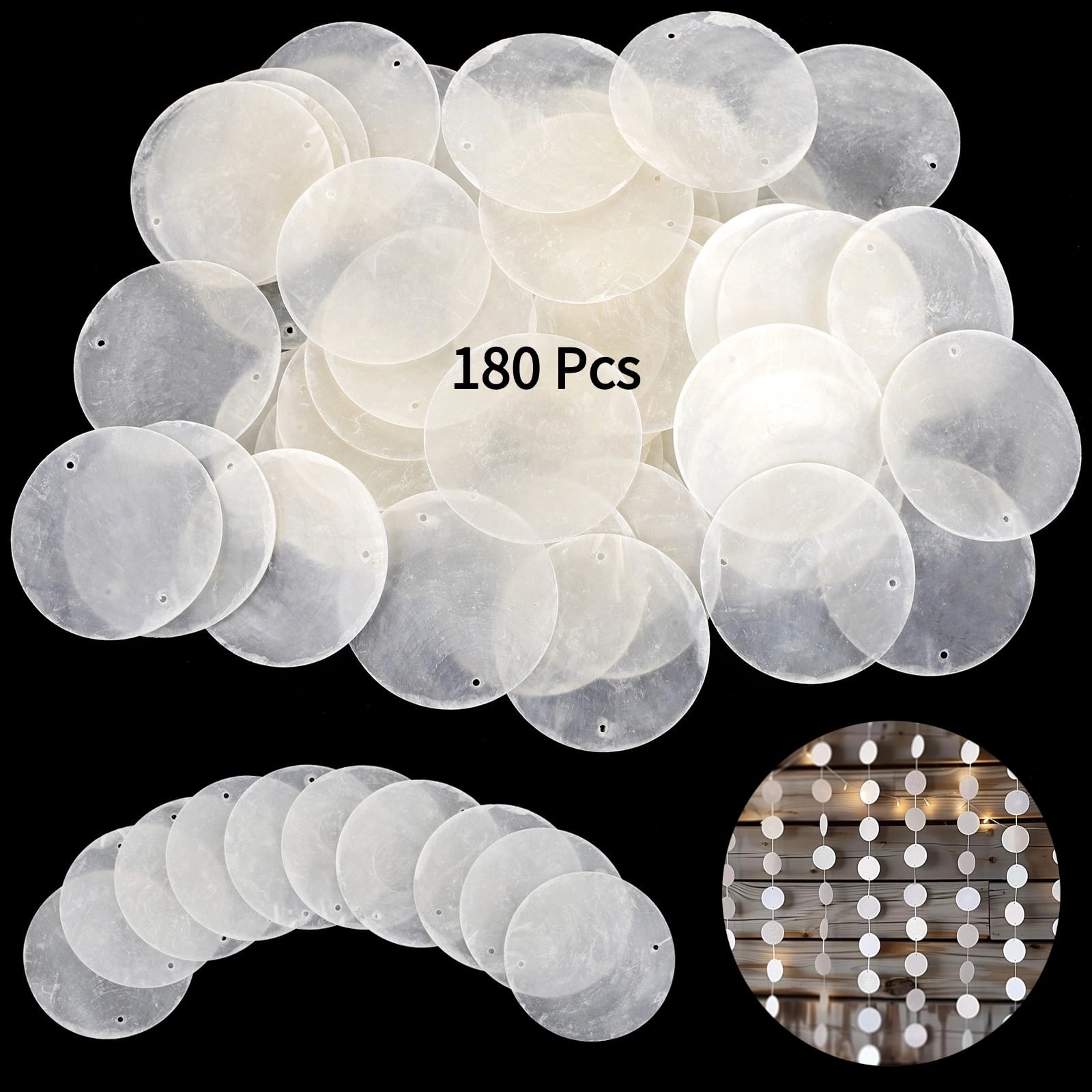 180 PCS Shells Decorations, Round Natural Shells, 2 Inches Sea Oyster ...
