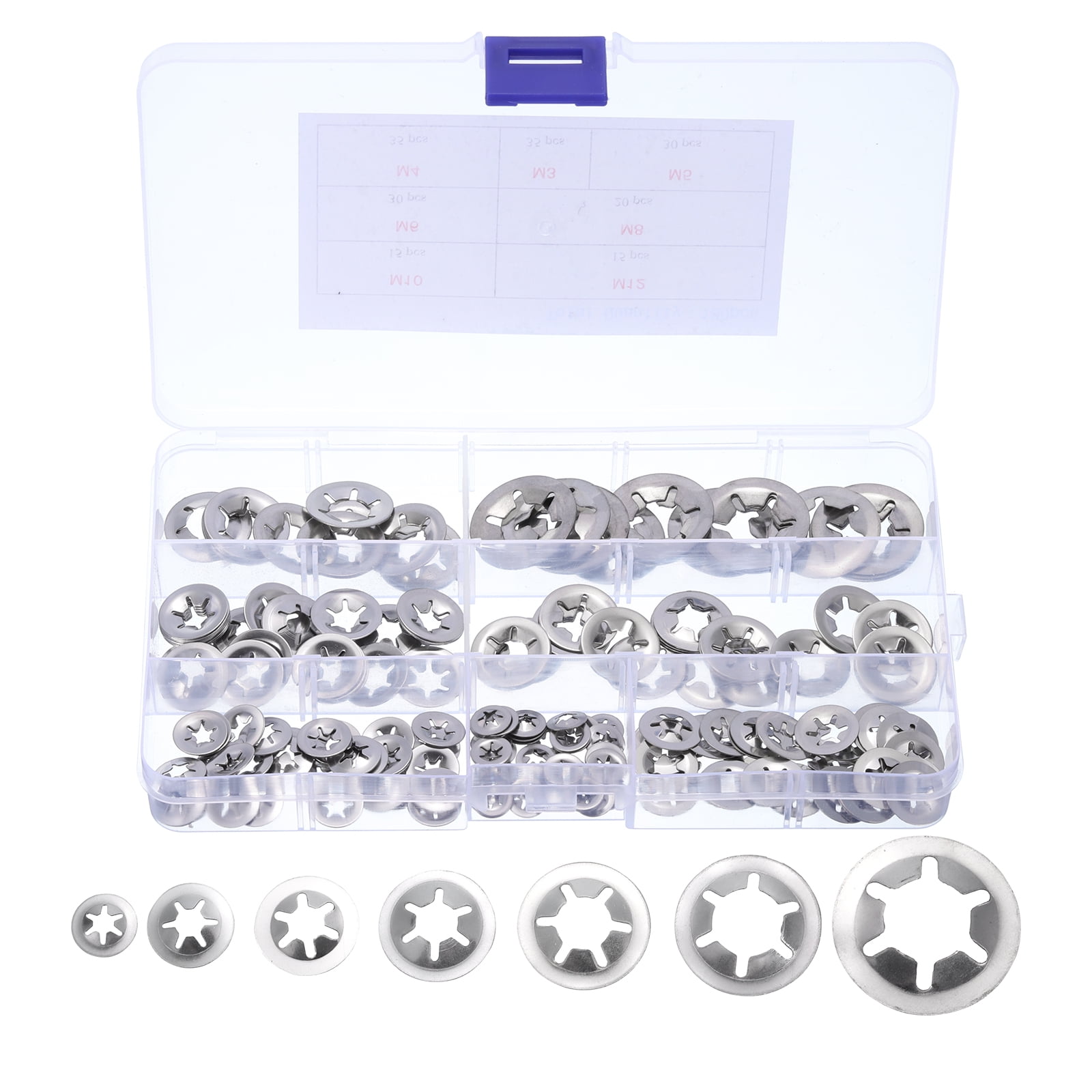180 Packs Internal Tooth Star Lock Washers Set M3 M4 M5 M6 M8 M10 M12 ...