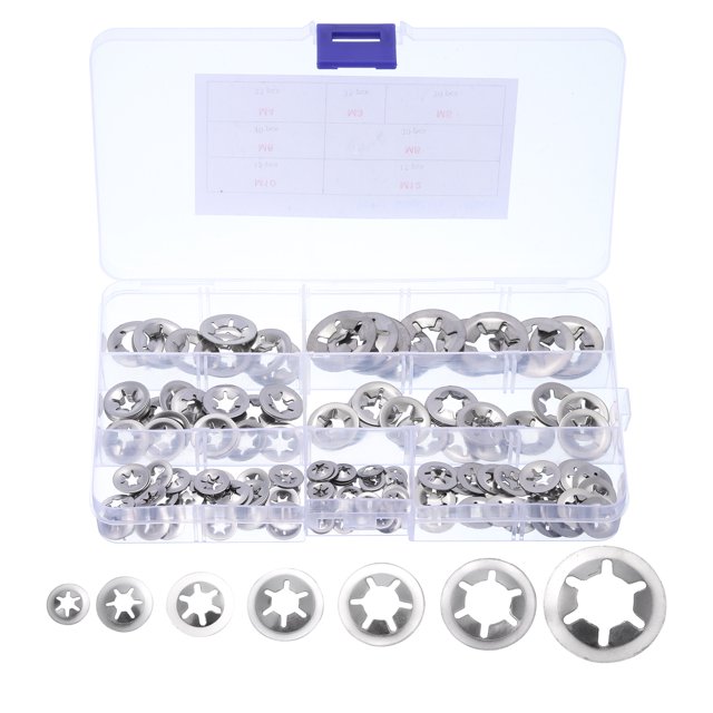 180 Packs Internal Tooth Star Lock Washers Set M3 M4 M5 M6 M8 M10 M12 ...