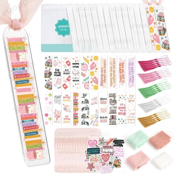 180 Pcs Acrylic Bookmark Blanks- 20 Set Making Kit with UV DTF Stickers ...
