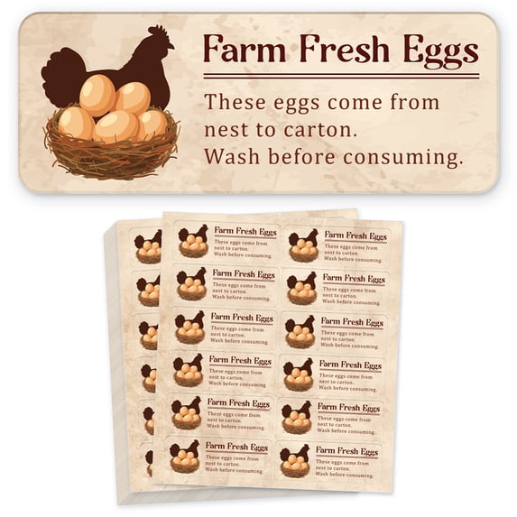 180 Pcs Colorful Chicken Farm Fresh Eggs Sticker 1x2.64 Inch(2.5x6.7cm ...