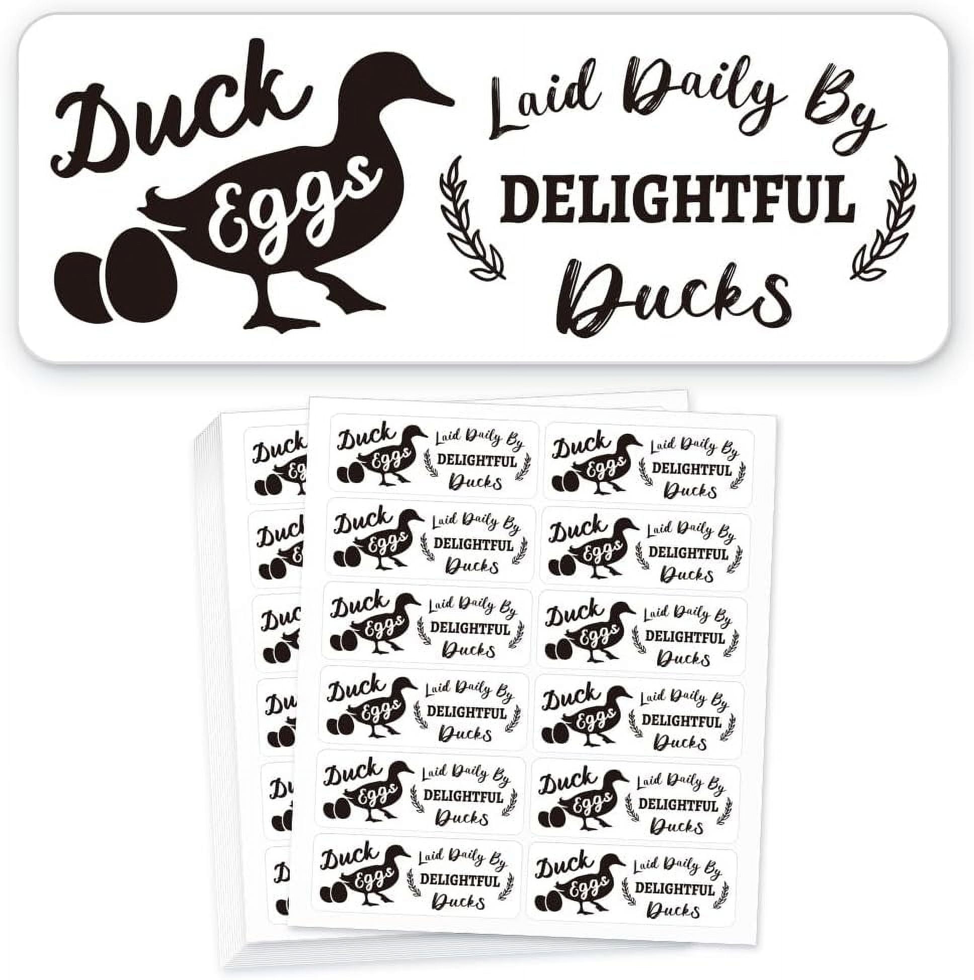 180 Pcs Duck Egg Carton Labels 1x2.64 Inch(2.5x6.7cm) Laid Daily by ...