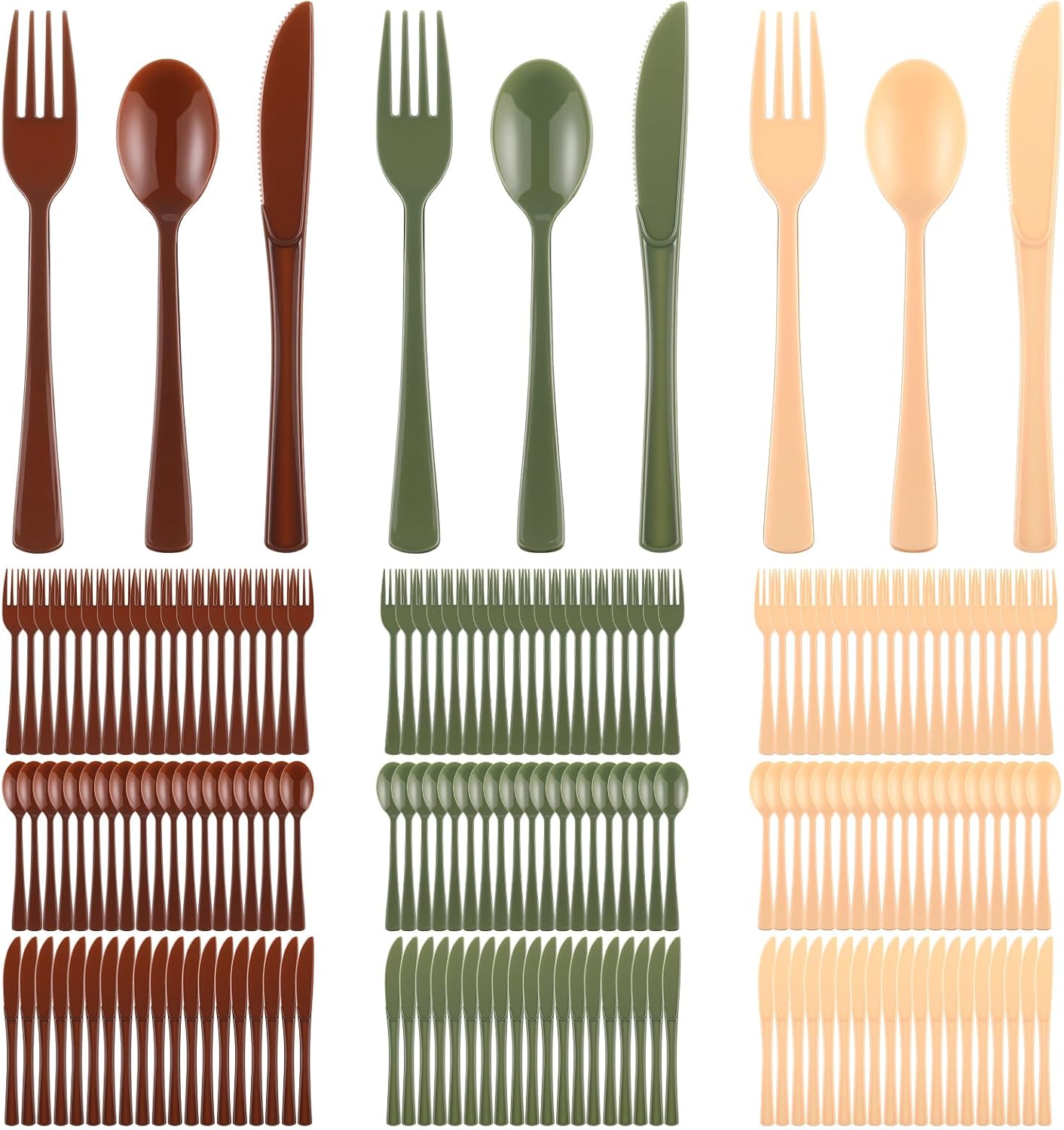 180 Pcs Easter Plastic Silverware Heavy Duty Cutlery Sets Disposable ...