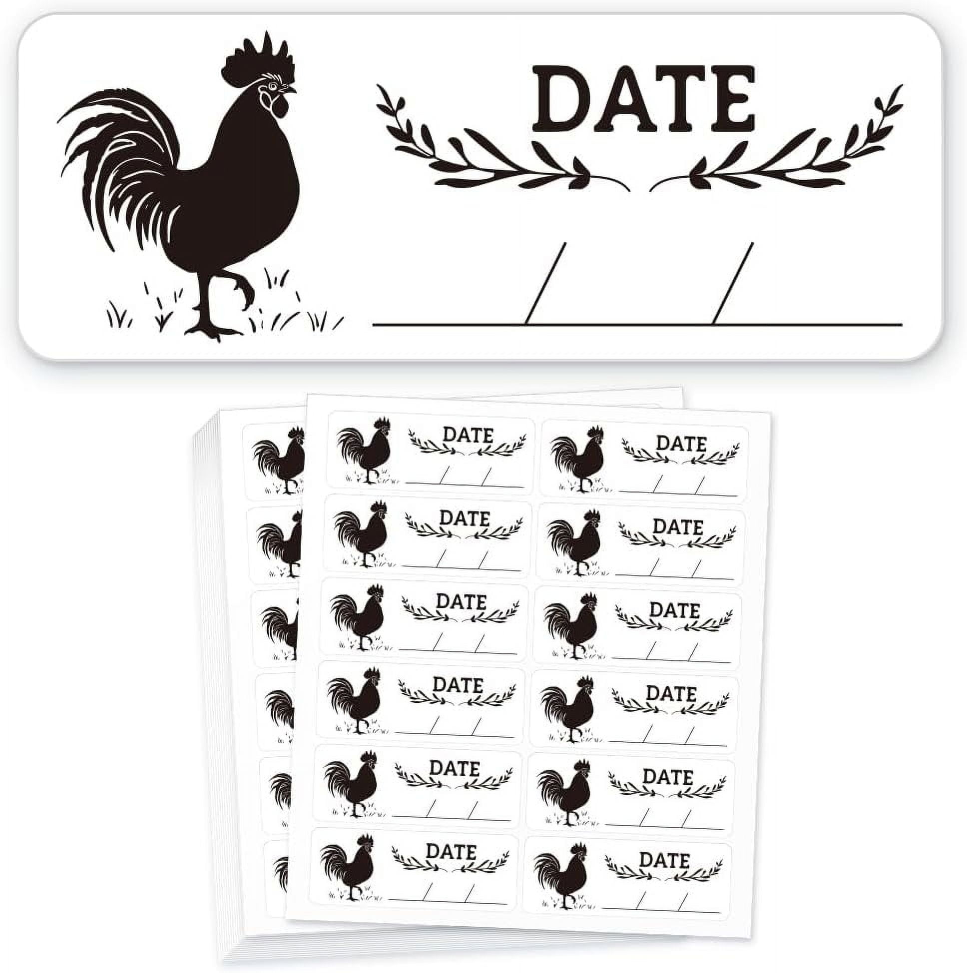 180 Pcs Farm Eggs Laid on Stickers Collected Date Writable 1x2.6inch(2 ...
