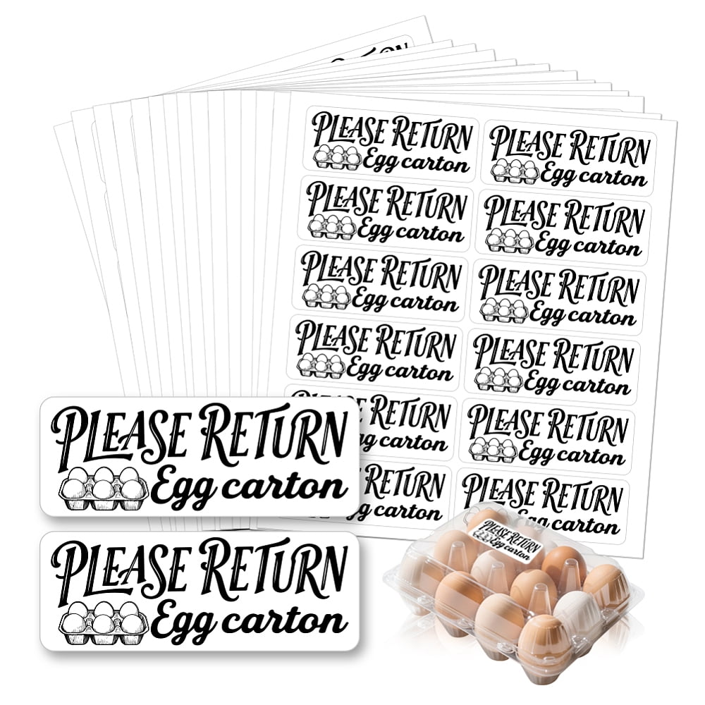 180 Pcs Farm Fresh Egg Carton Labels Please Return Egg Carton Stickers ...