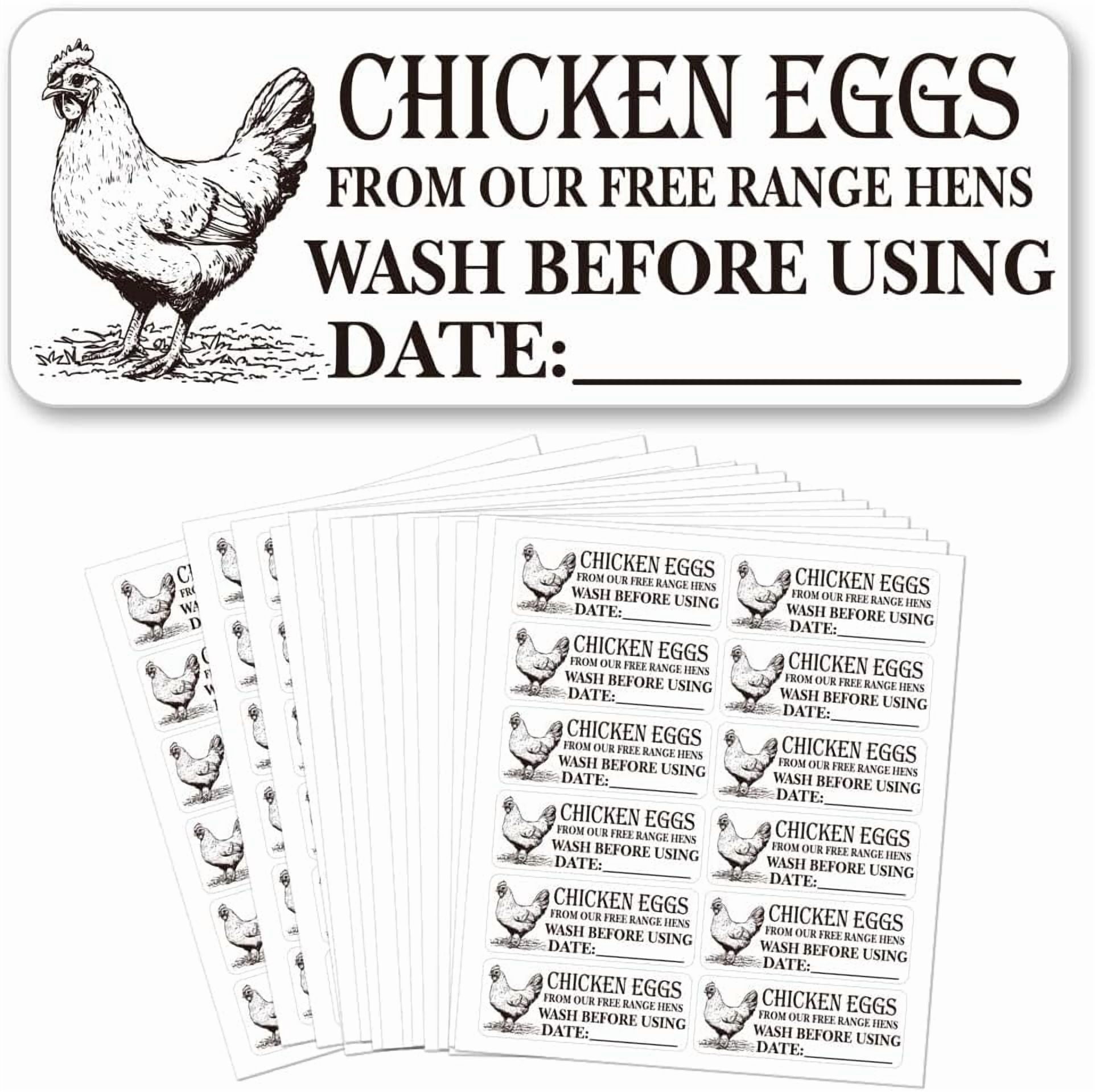 180 Pcs Farm Fresh Eggs Sticker 1x2.64 Inch(2.5x6.7cm) Unwashed Egg ...