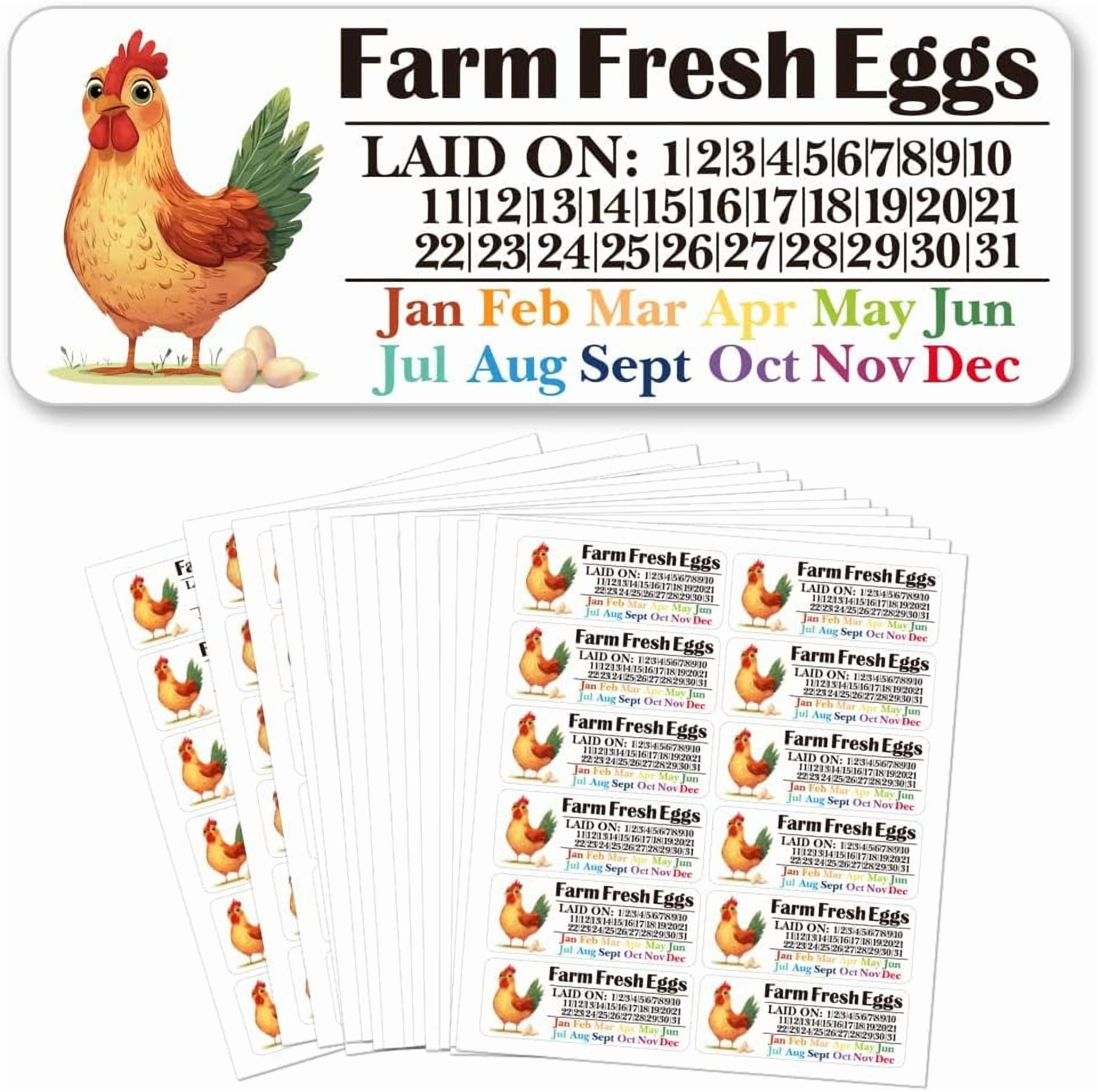 180 Pcs Farm Fresh Eggs Sticker Unwashed Egg Labels PET Adhesive Egg ...