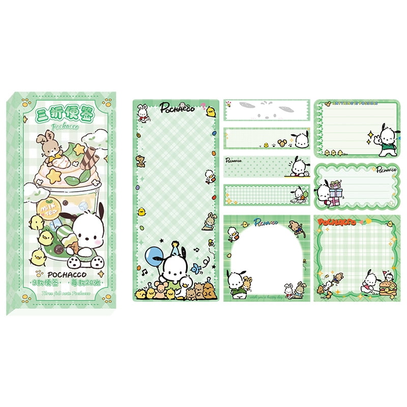 180 Pcs Kawaii Sanrio Kuromi Sticky Notes Cinnamoroll Melody Pochacco ...