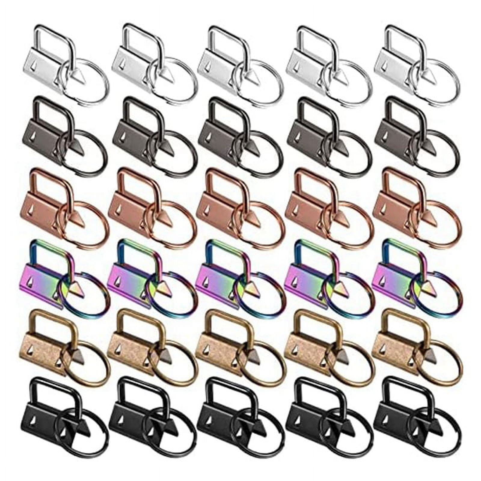 180 Pcs Key Fob Hardware 6 Colors Keychain Wristlet with Ring Chain 1 ...