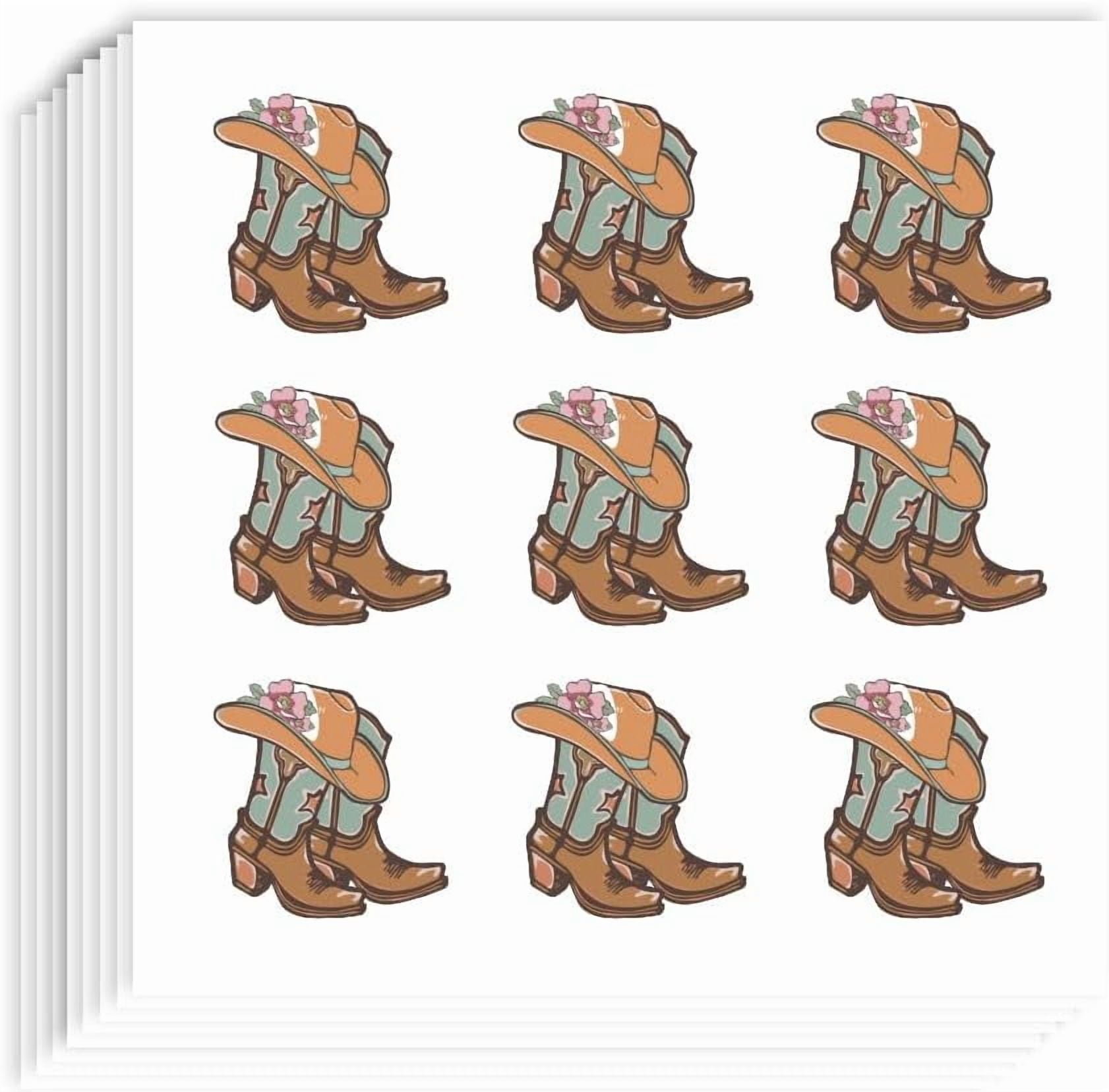 180 Pcs Self-Adhesive Cowboy Boots Stickers 0.9x0.94 Inch Scrapbook ...