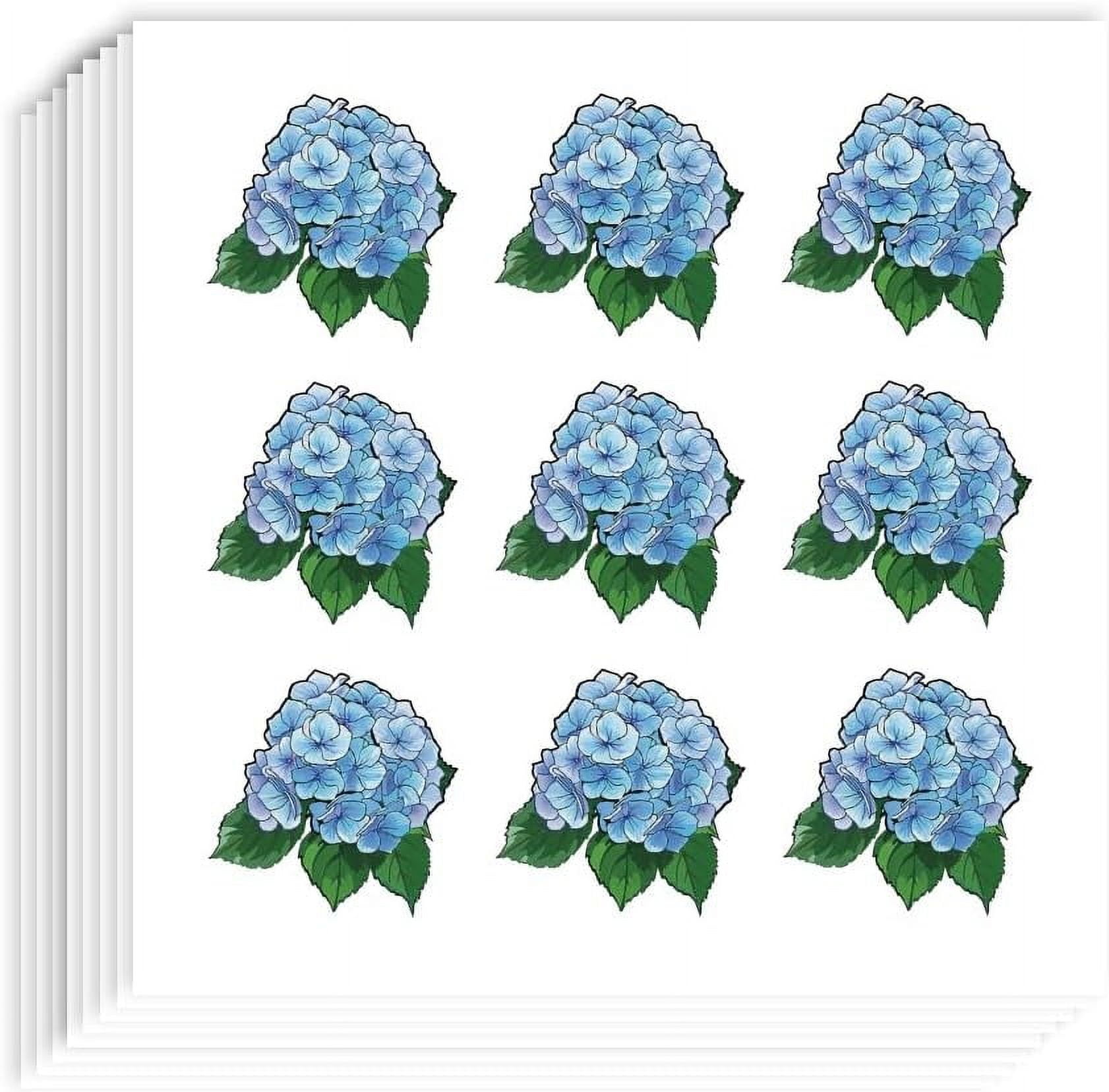 180 Pcs Self-Adhesive Hydrangeas Stickers 0.98x0.94 Inch Blue Hydrangea ...