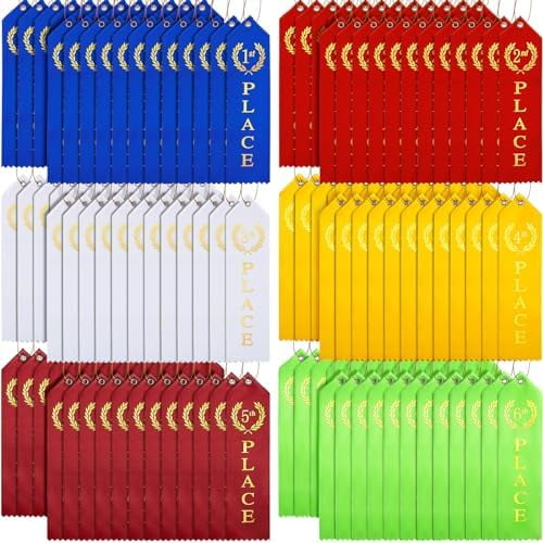 180 Pcs Swimming Gymnastics Track Award Ribbon Award Ribbons 1st to 6th ...