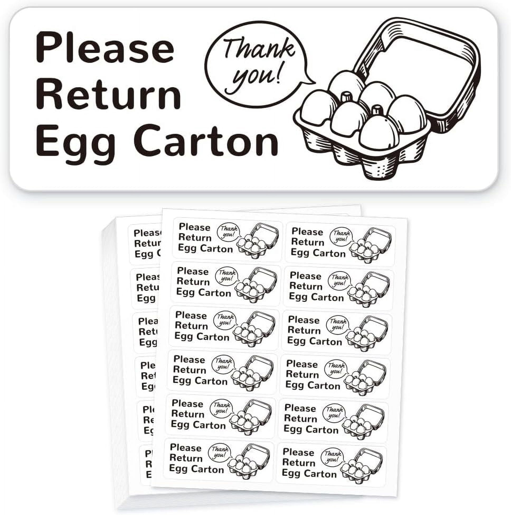180 Pcs Thank You Please Return Egg Carton Labels 1x2.64 Inch(2.5x6.7cm ...