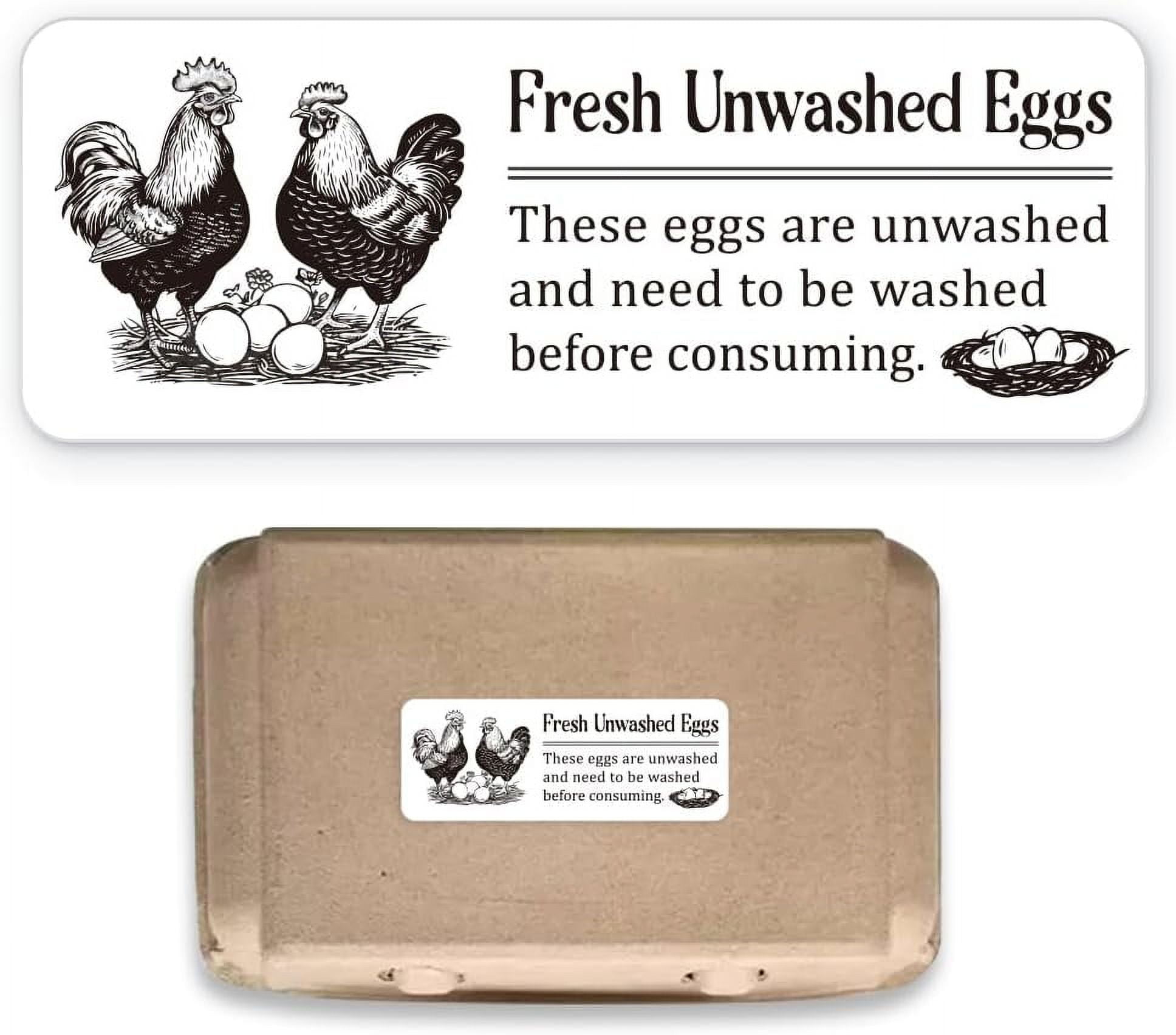 About 180 Pcs Unwashed Egg Carton Labels 1x2.6inch(2.5x6.7cm) Chicken ...