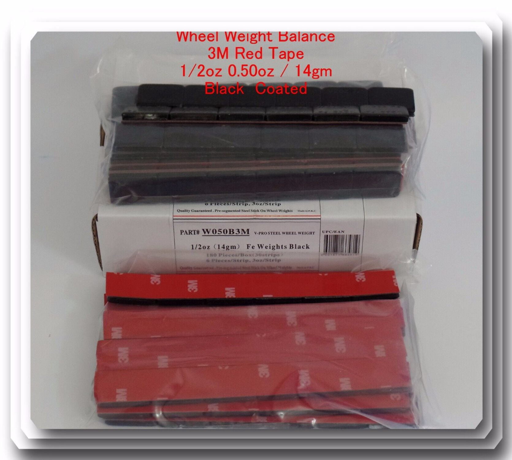 180 Pieces / 90 oz Stick on Wheel Weight Balance Black 0.50 oz 1/2oz ...
