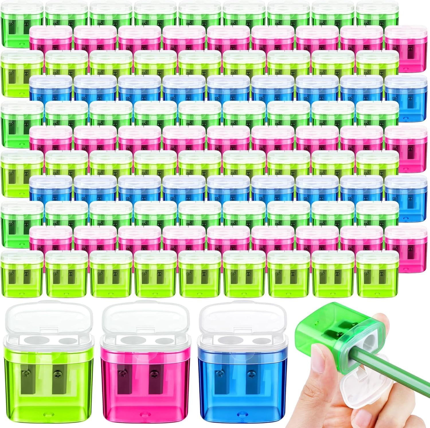 180 Pieces Pencil Sharpeners Manual Double Hole Pencil Sharpener for ...