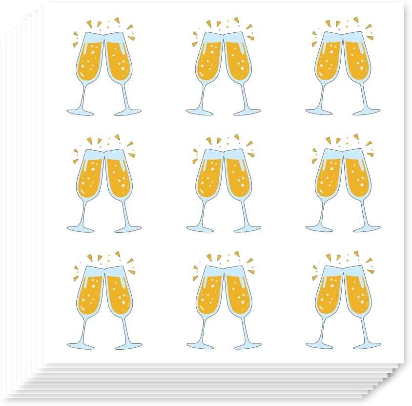 180 Pieces Self-Adhesive Champagne Labels Stickers 1 Inch Party ...